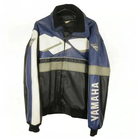 Vintage | Jackets & Coats | Vintage Yamaha Moto Racing Blue Black White ...
